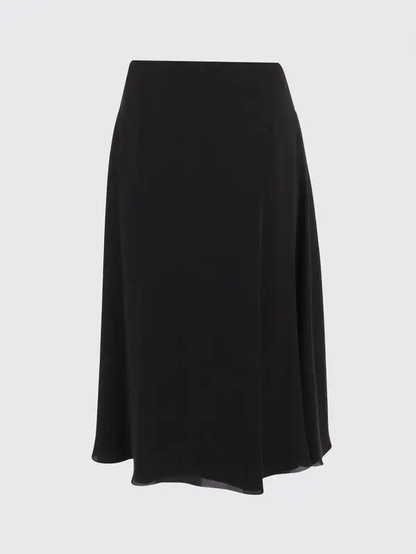 Valentino Garavani High-waisted A-line Midi Silk Skirt - Black