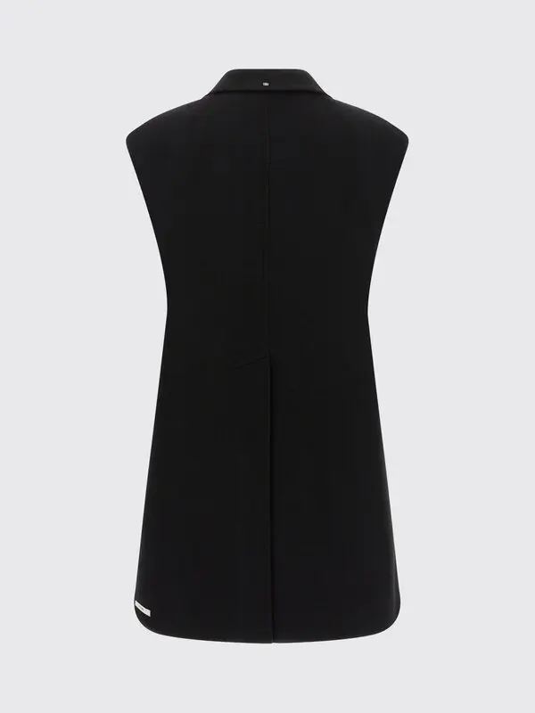 Sportmax Belted Pure Virgin Wool Robe Vest - Black