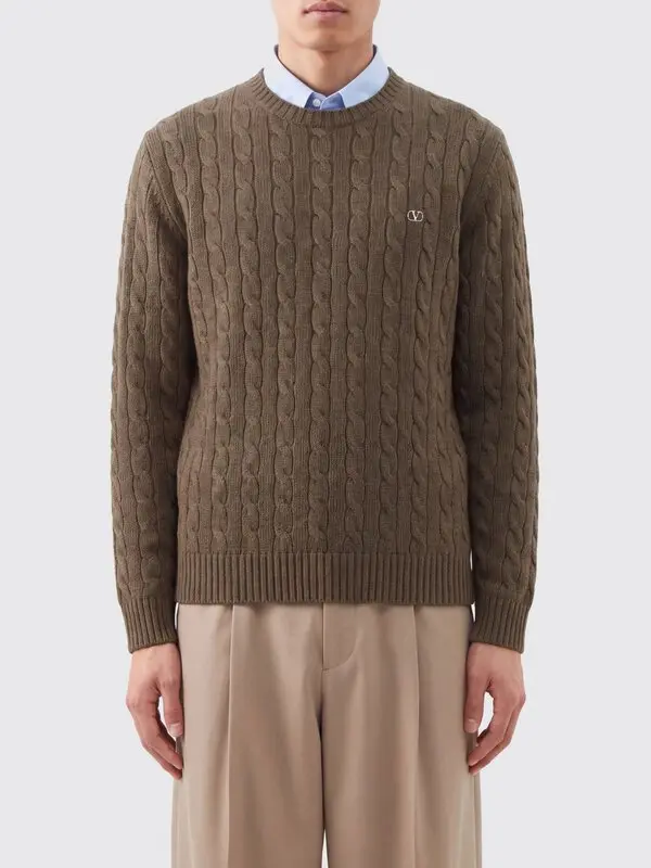 Valentino Garavani Vlogo Signature Cashmere Crewneck Sweater - Brown