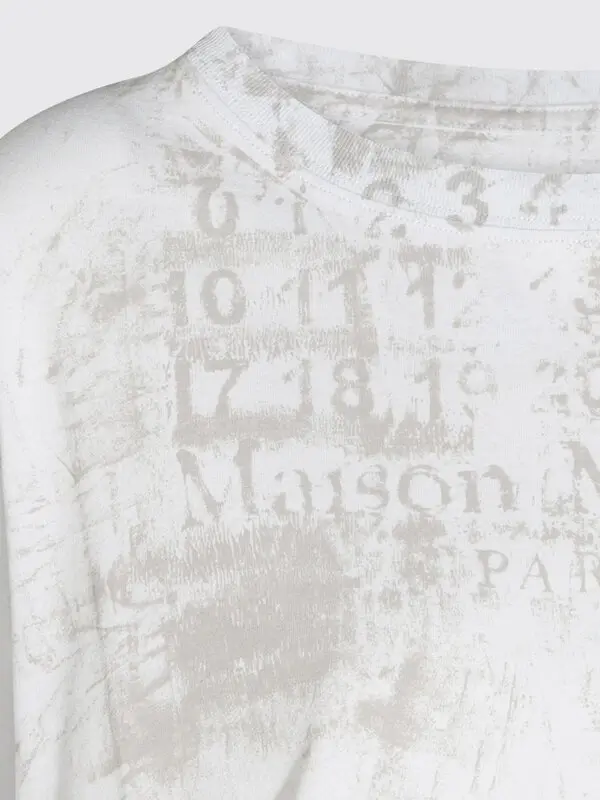 MAISON MARGIELA Cotton T-shirt With Numeric Logo And Dropped Shoulders