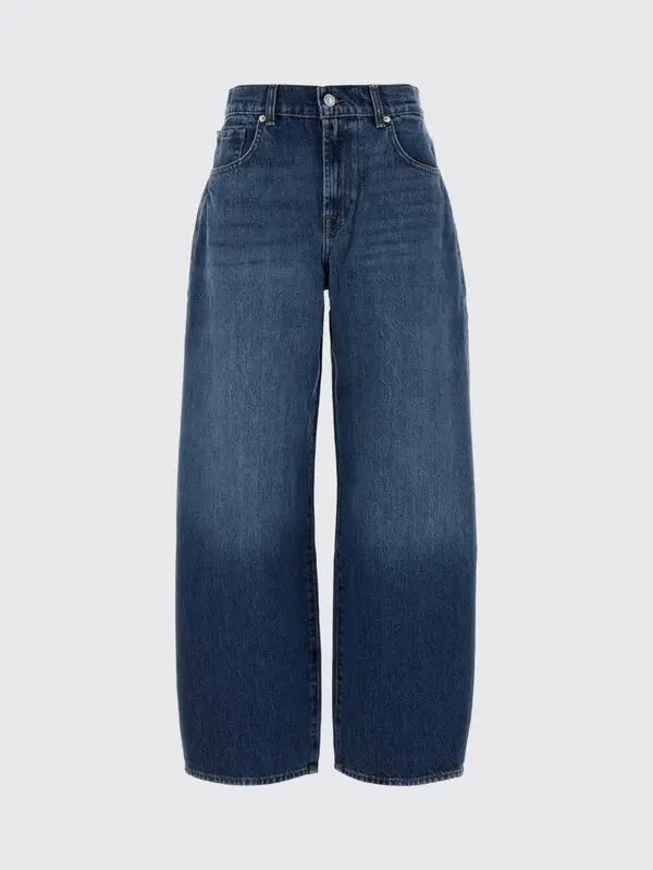 7 For All Mankind High-waisted Wide-leg Cotton Denim Jeans - Navy