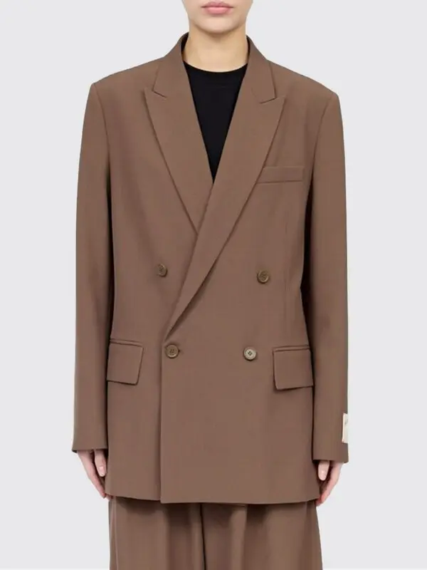 MAISON MARGIELA Cropped Double-breasted Wool-blend Blazer - Brown