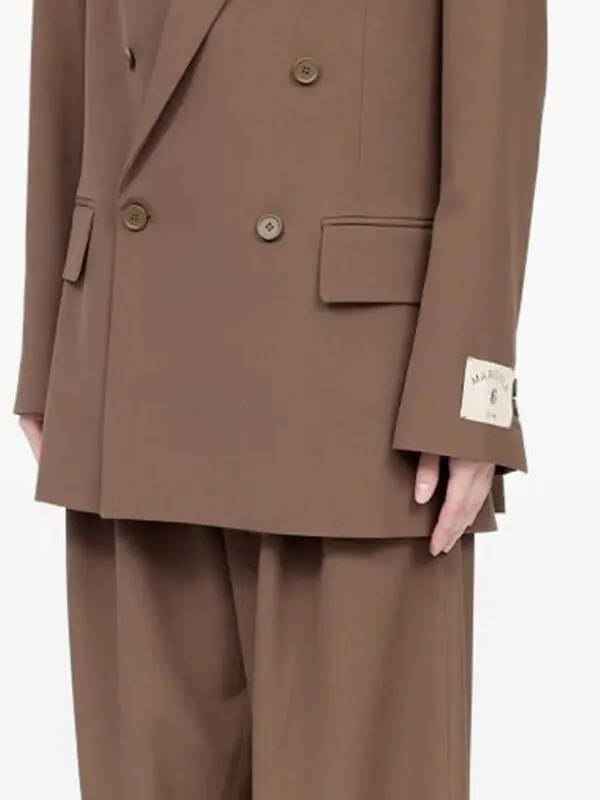 MAISON MARGIELA Cropped Double-breasted Wool-blend Blazer - Brown