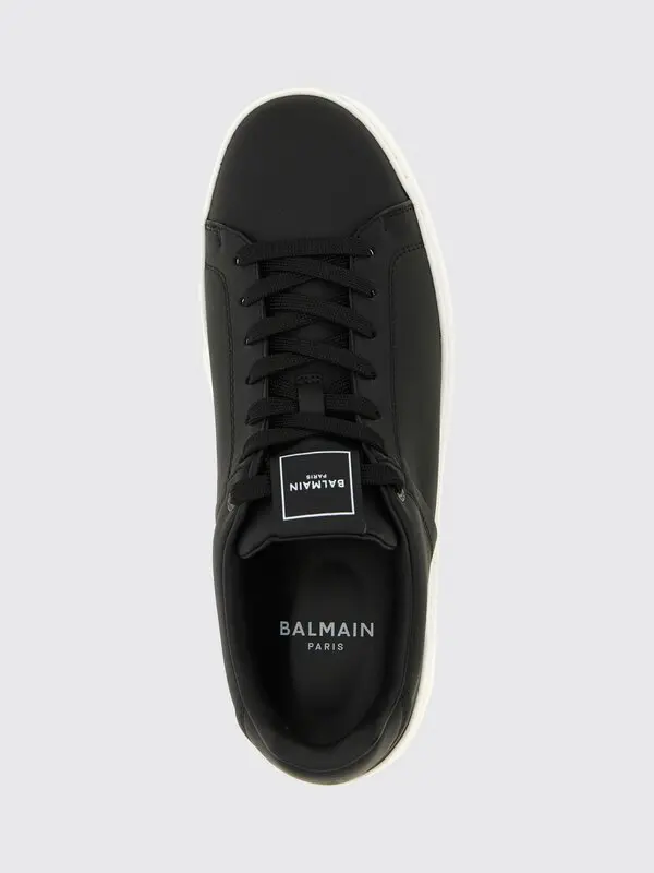 Balmain B-court Bi-smooth Calf Leather Sneakers - Black 1