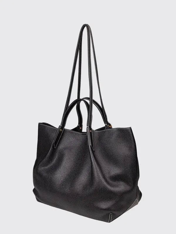 LANVIN Embossed Logo Shoulder Bag - Black