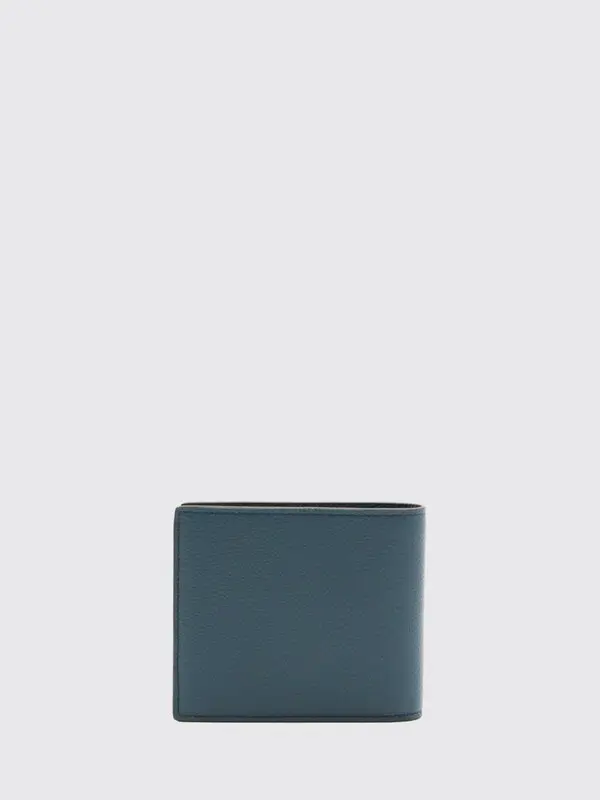 Fendi Lui Ff Monogram Grained Leather Bifold Wallet - Blue