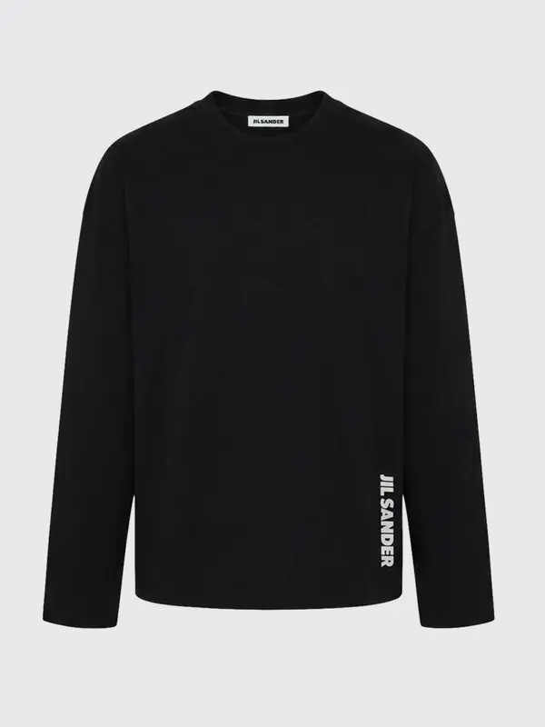 JIL SANDER Long-sleeved Cotton T-shirt With Contrast Logo