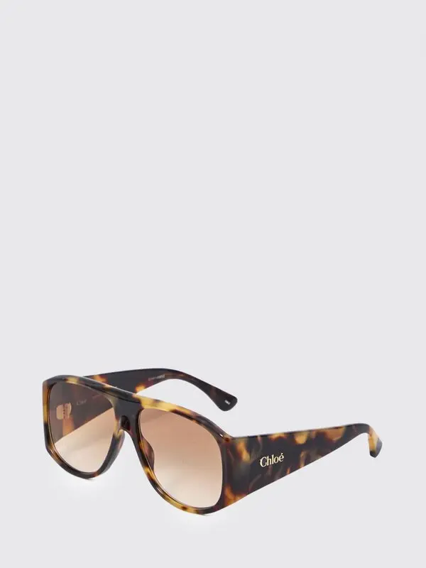 Chloé Rectangular Frame Aviator Sunglasses - Beige