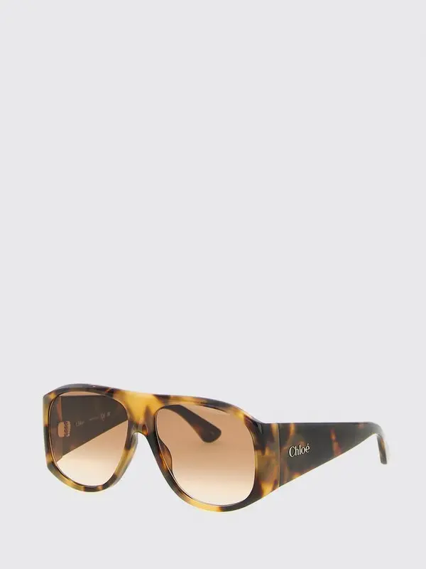 Chloé Rectangular Frame Aviator Sunglasses - Beige