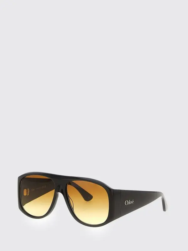 Chloé Rectangular Frame Aviator Sunglasses - Brown