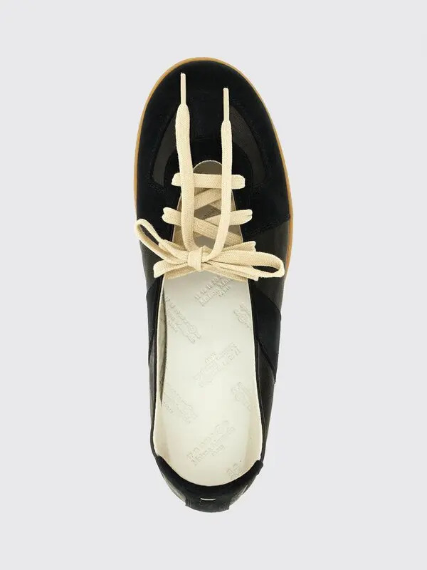 MAISON MARGIELA Replica Lambskin And Suede Ballet Flats - Black