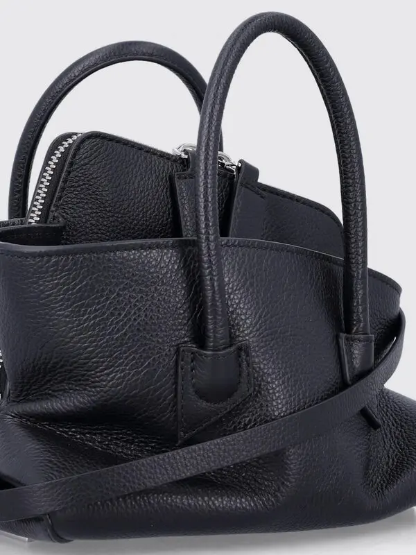 Attico La Passeggiata Hammered Leather Mini Handbag - Black