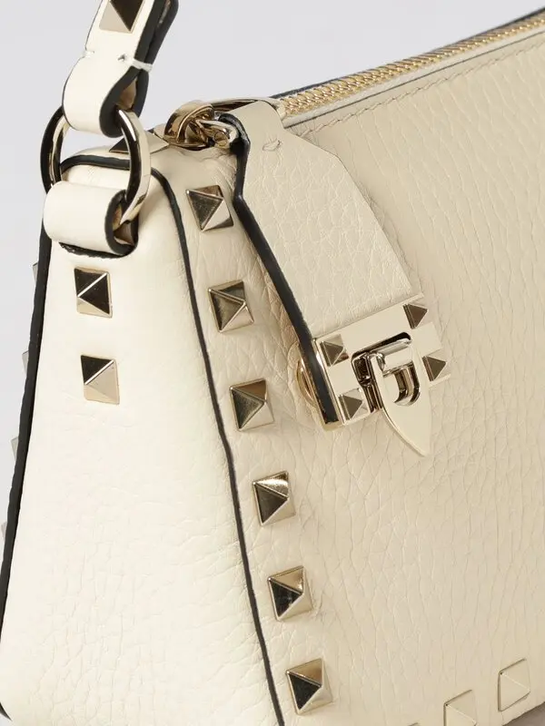 Valentino Garavani Rockstud Calfskin Leather Mini Handbag - Ivory