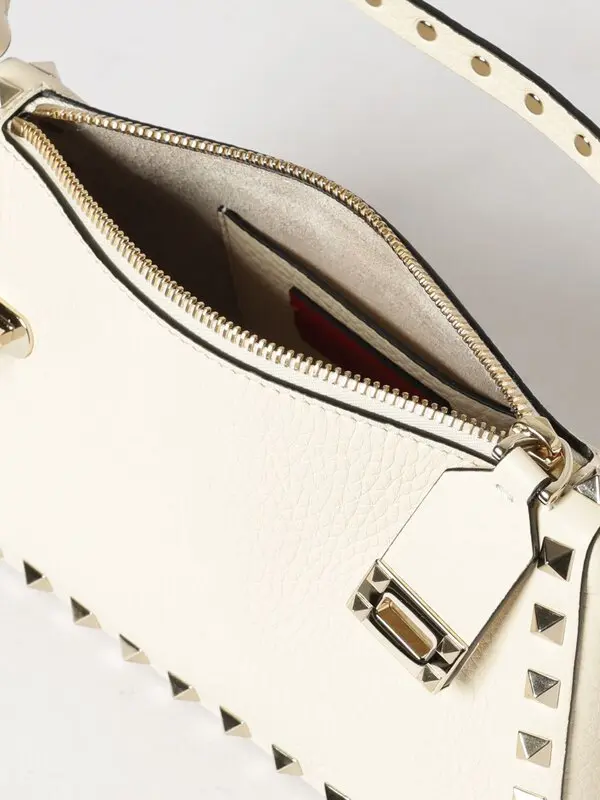Valentino Garavani Rockstud Calfskin Leather Mini Handbag - Ivory