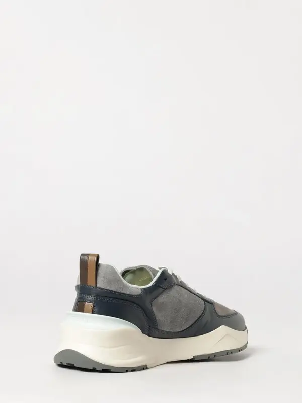 Fendi Flow Low-top Sneakers In Suede And Smooth Calf Leather - Blue