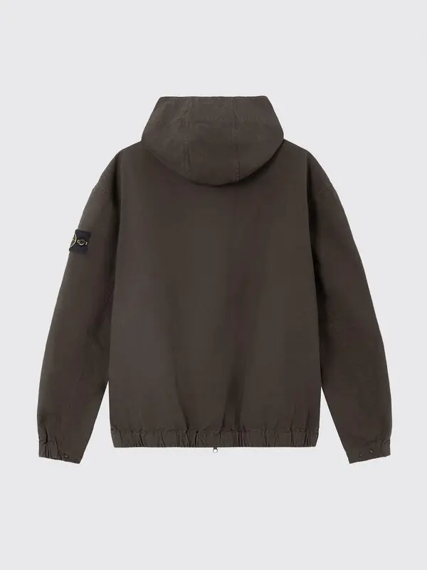 Stone Island Ripstop Nylon Hooded Bomber Jacket With Compass Logo - Grey
