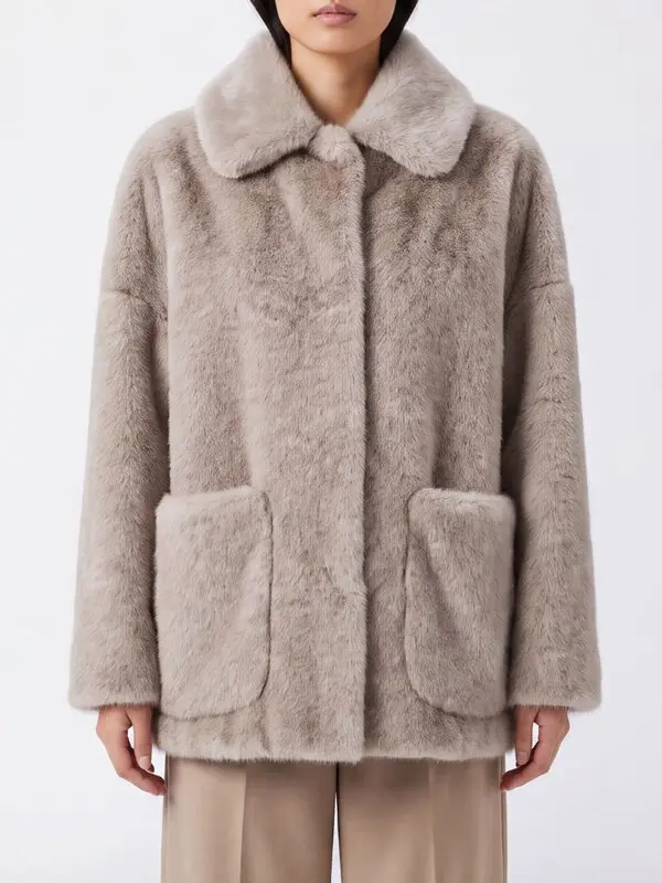 Herno Faux Fur Coat - Grey