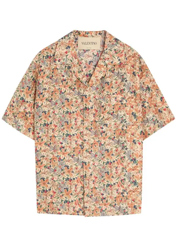 Valentino Garavani Floral-print Silk-chiffon Shirt
