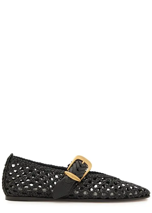 Zimmermann Alchemy Braided Leather Ballet Flats - Black