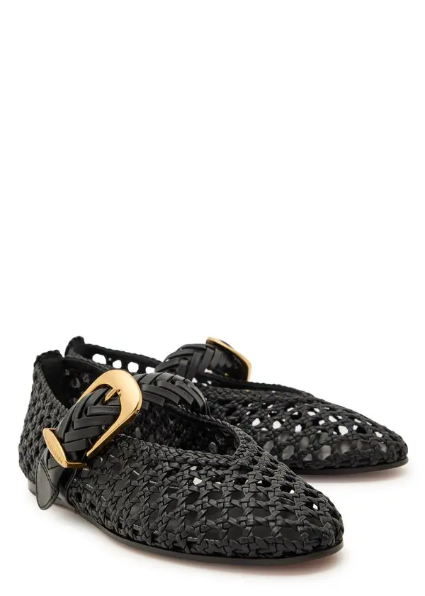 Zimmermann Alchemy Braided Leather Ballet Flats