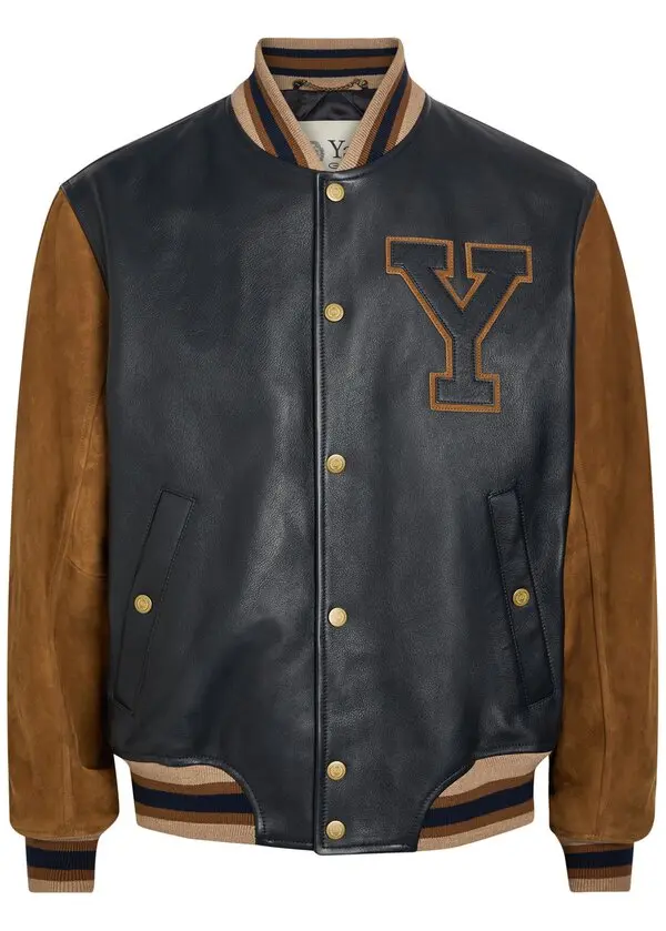 Gant Yale Quilted Leather Varsity Jacket