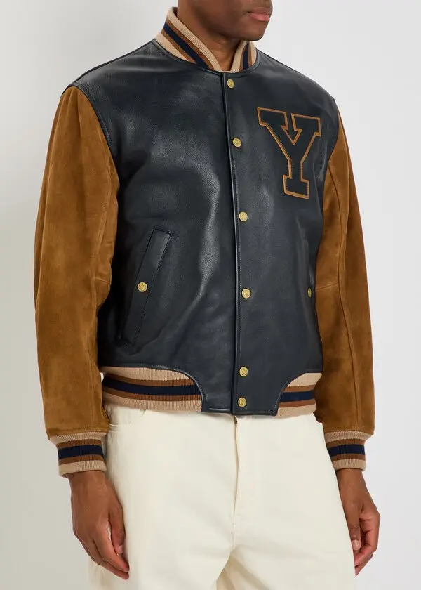 Gant Yale Quilted Leather Varsity Jacket