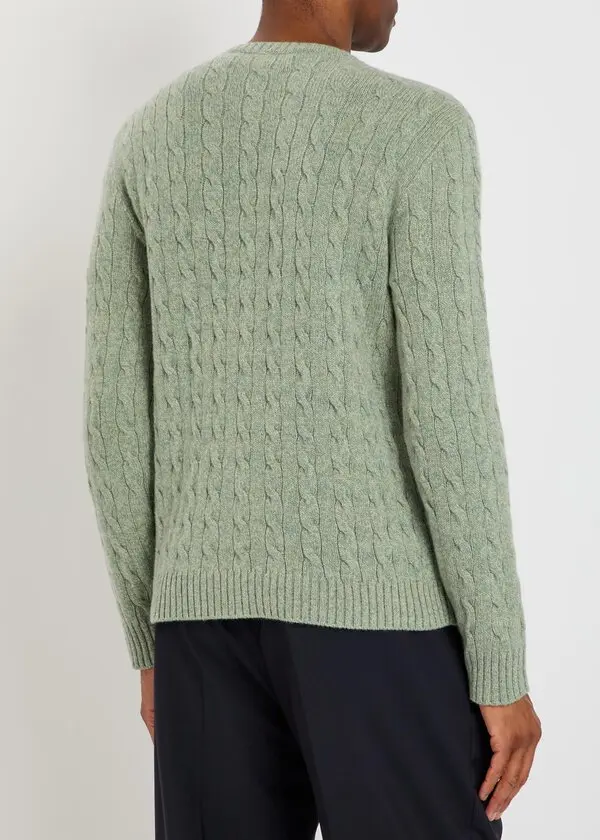 Valentino Garavani Vlogo Cable-knit Wool Jumper