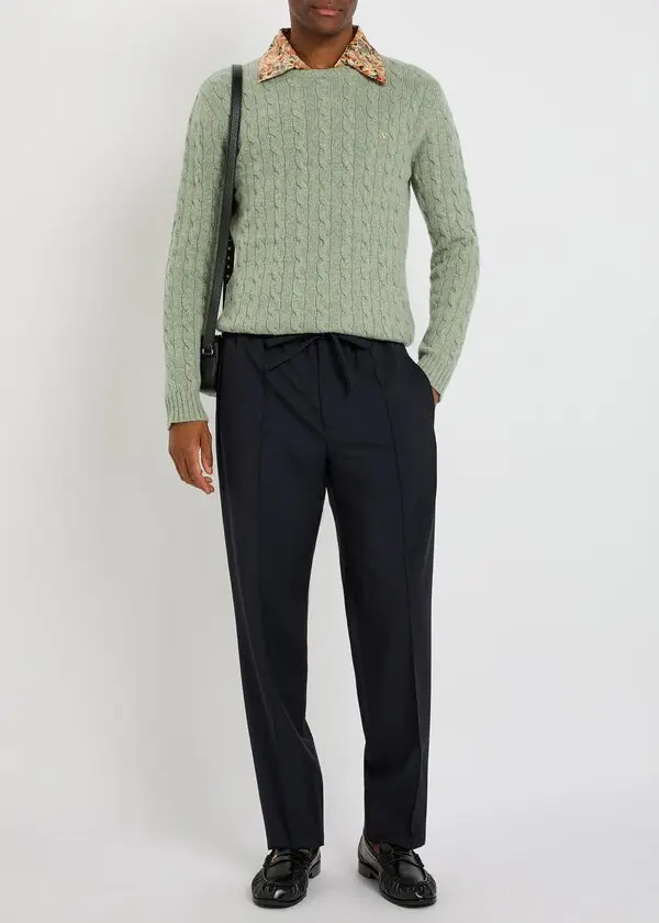 Valentino Garavani Vlogo Cable-knit Wool Jumper