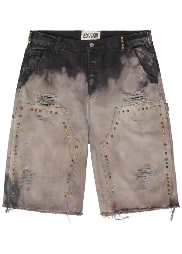 SATOSHI NAKAMOTO Danny's Distressed Denim Shorts
