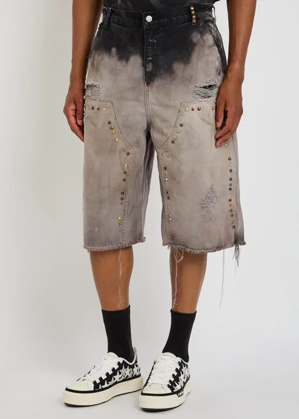 SATOSHI NAKAMOTO Danny's Distressed Denim Shorts