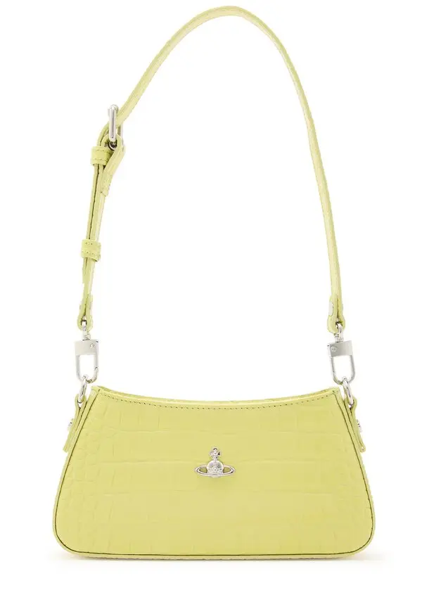 VIVIENNE WESTWOOD Tasha Crocodile-effect Leather Shoulder Bag - Yellow