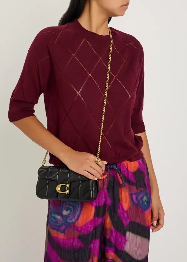 COACH Tabby 19 Quilted Suede Cross-body Bag - Black