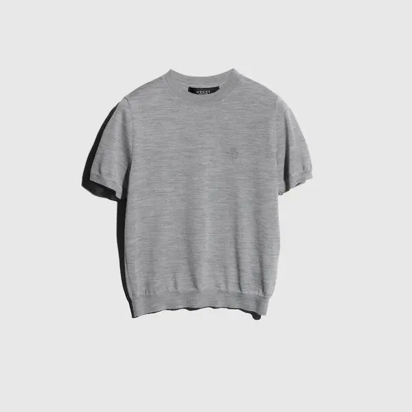 Gucci Sik Woo T-shirt With Embroidery, Size - Grey