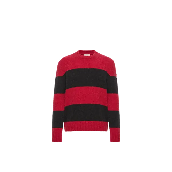 Moncler Striped Wool Blend Bouclé Jumper