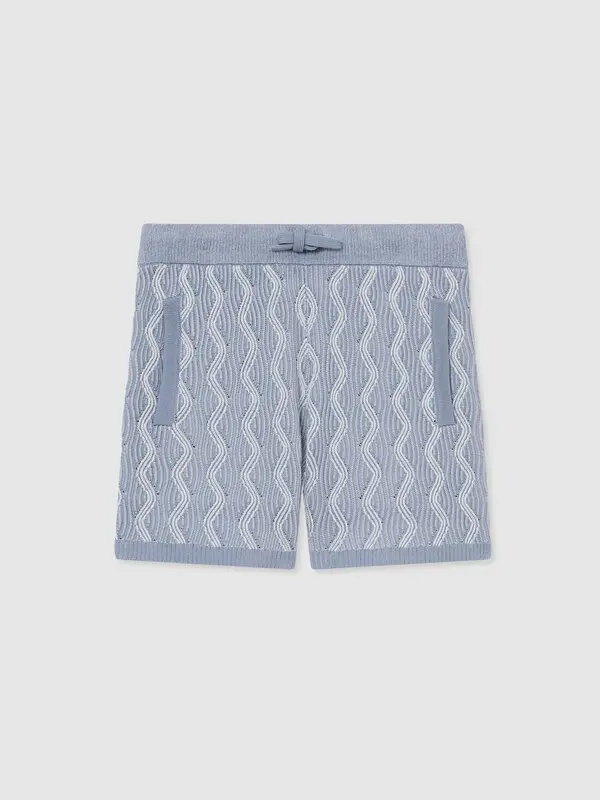 REISS 9-13 Yrs Wave-knit Drawstring Shorts