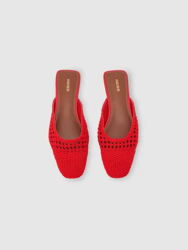 REISS Woven Slip-on Mules