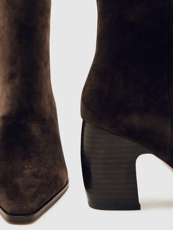 REISS Suede Block-heel Ankle Boots
