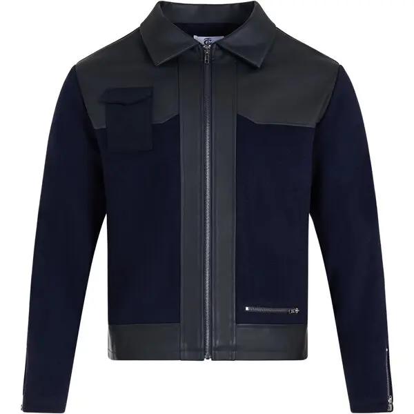 THE GT ATELIER Zip-up Herringbone Pocket Jacket