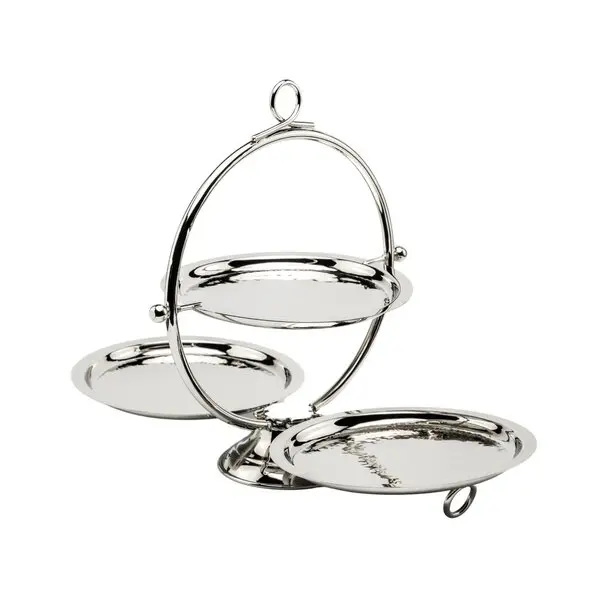 ANATOLIACRAFT Three-tier Foldable Solid Copper Serving Stand