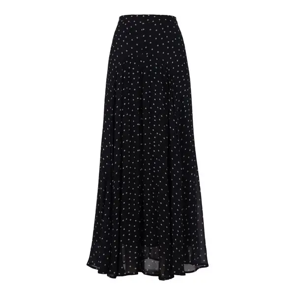 ROSE & NANCY Elsie Blue Spot Maxi Skirt