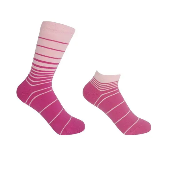 PEPER HAROW - MADE IN ENGLAND Retro Stripe Luxury Crew & Trainer ’s Socks Bundle - Pink
