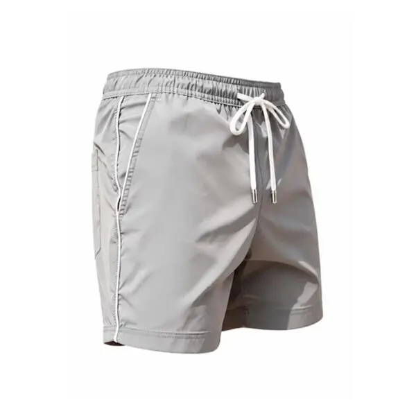 VAYLA Tailored Swim Shorts With Contrast Piping - Grey