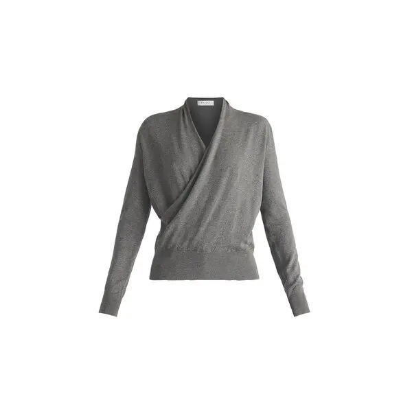 PAISIE Long Sleeve Knitted Wrap Top