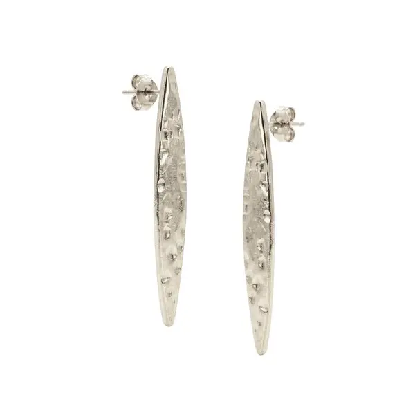 JAREDJAMIN Soren Hammered Marquise Post Earrings - Silver