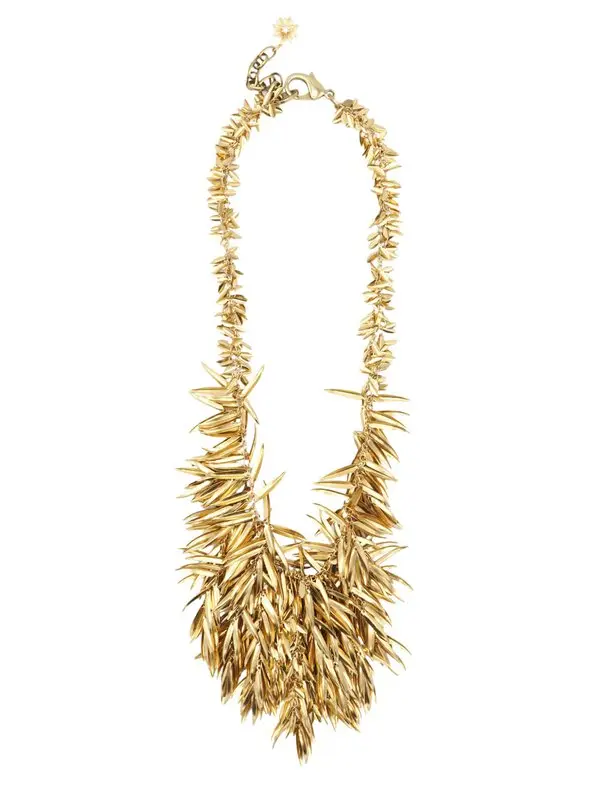 SITA NEVADO Amazonas Bib Necklace With Cascading Fringes - Gold