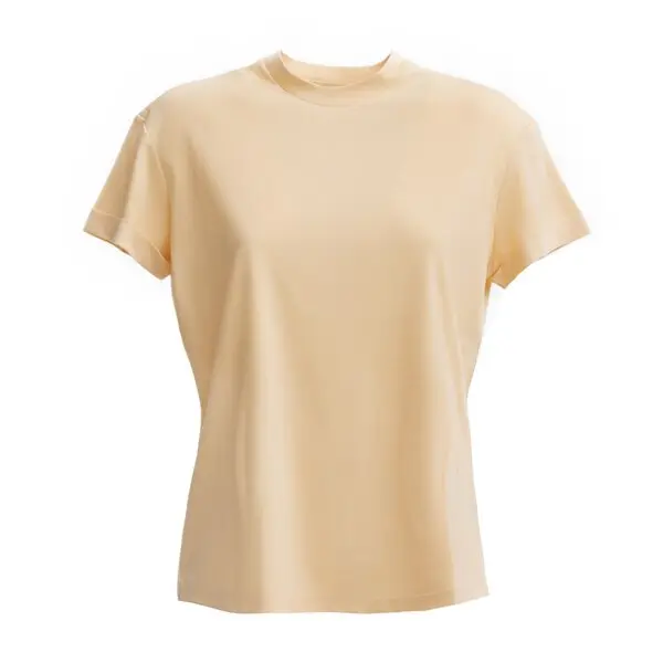 JULIA ALLERT Mock Neck Rolled Sleeve T-shirt – Pale Yellow