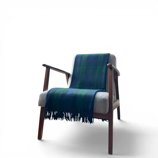 LOOM & COVE Blackwatch 100% Recycled Wool Tartan Knee Blanket