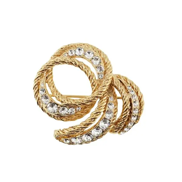 Grossé Crystal Swirl Brooch, Series Reproduction - Gold