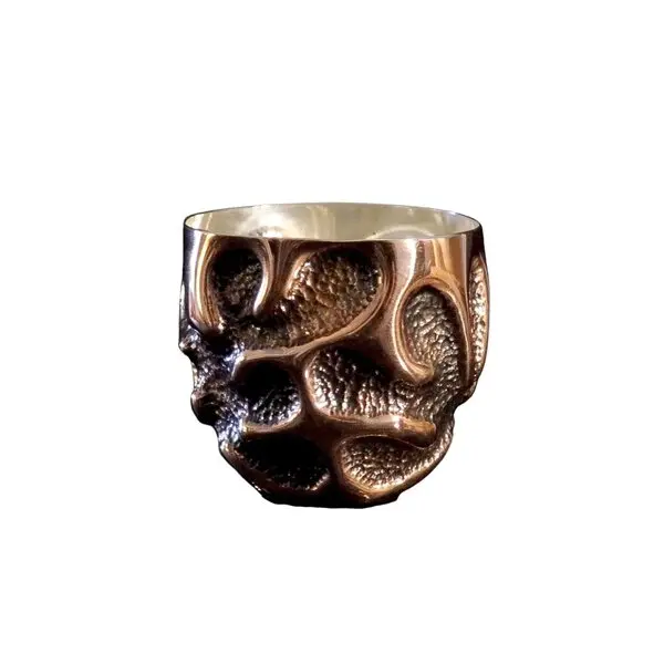 ANATOLIACRAFT Handmade Chased Copper Mug One Of A Kind - Brown