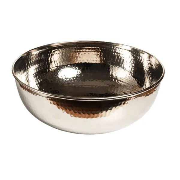 ANATOLIACRAFT Hammered Copper Foot Soak Bowl - Silver